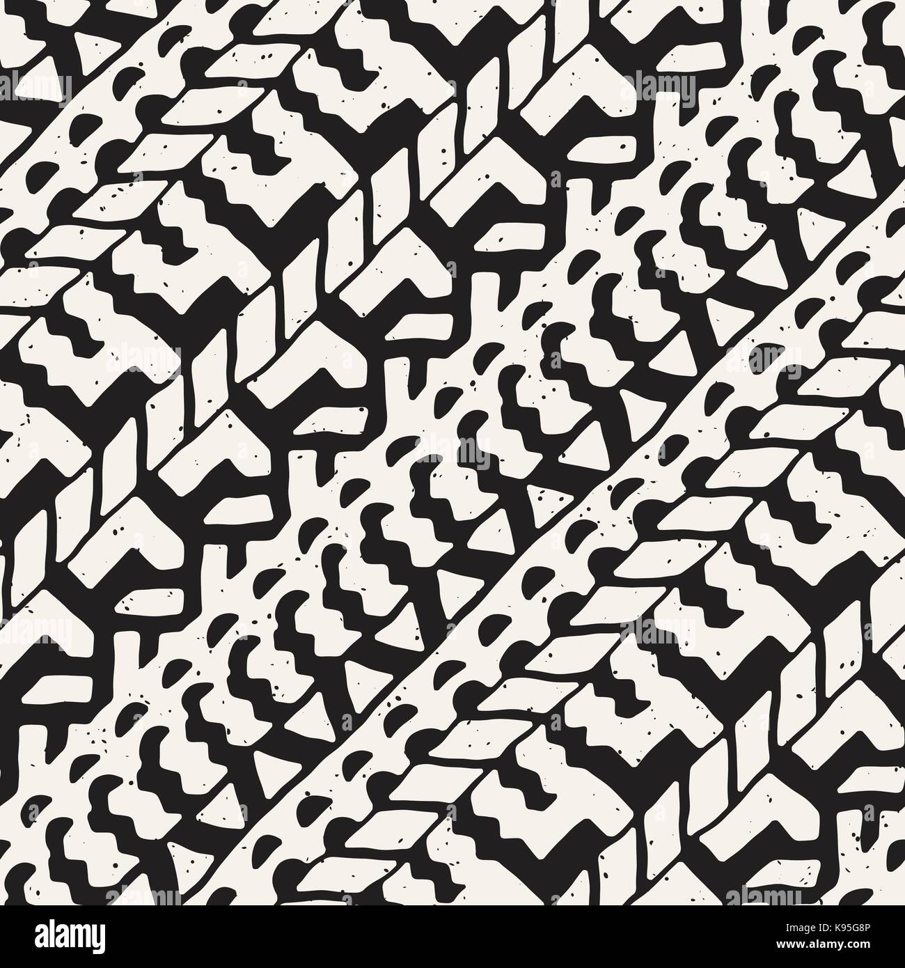 Hand drawn painted seamless pattern. Vector tribal design background ...