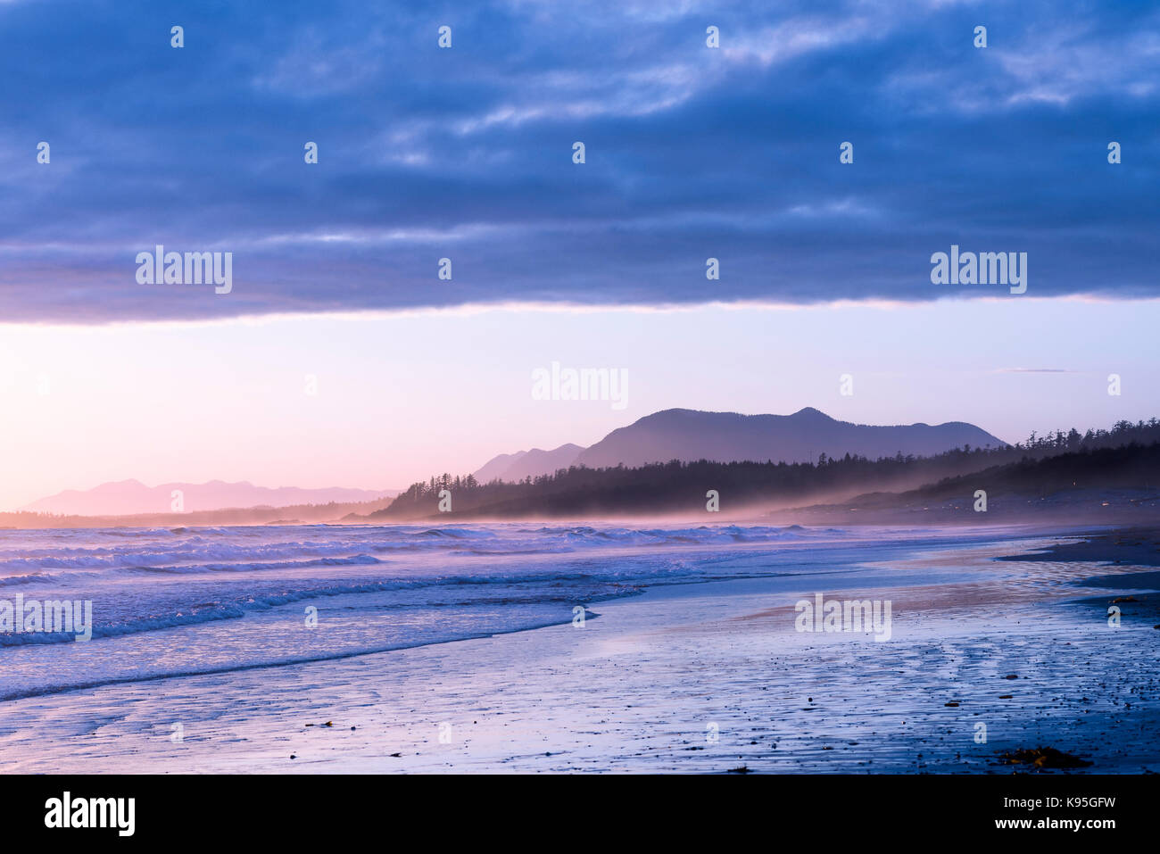 Sunset, Long Beach, Pacific Rim National Park, Vancouver Island ...