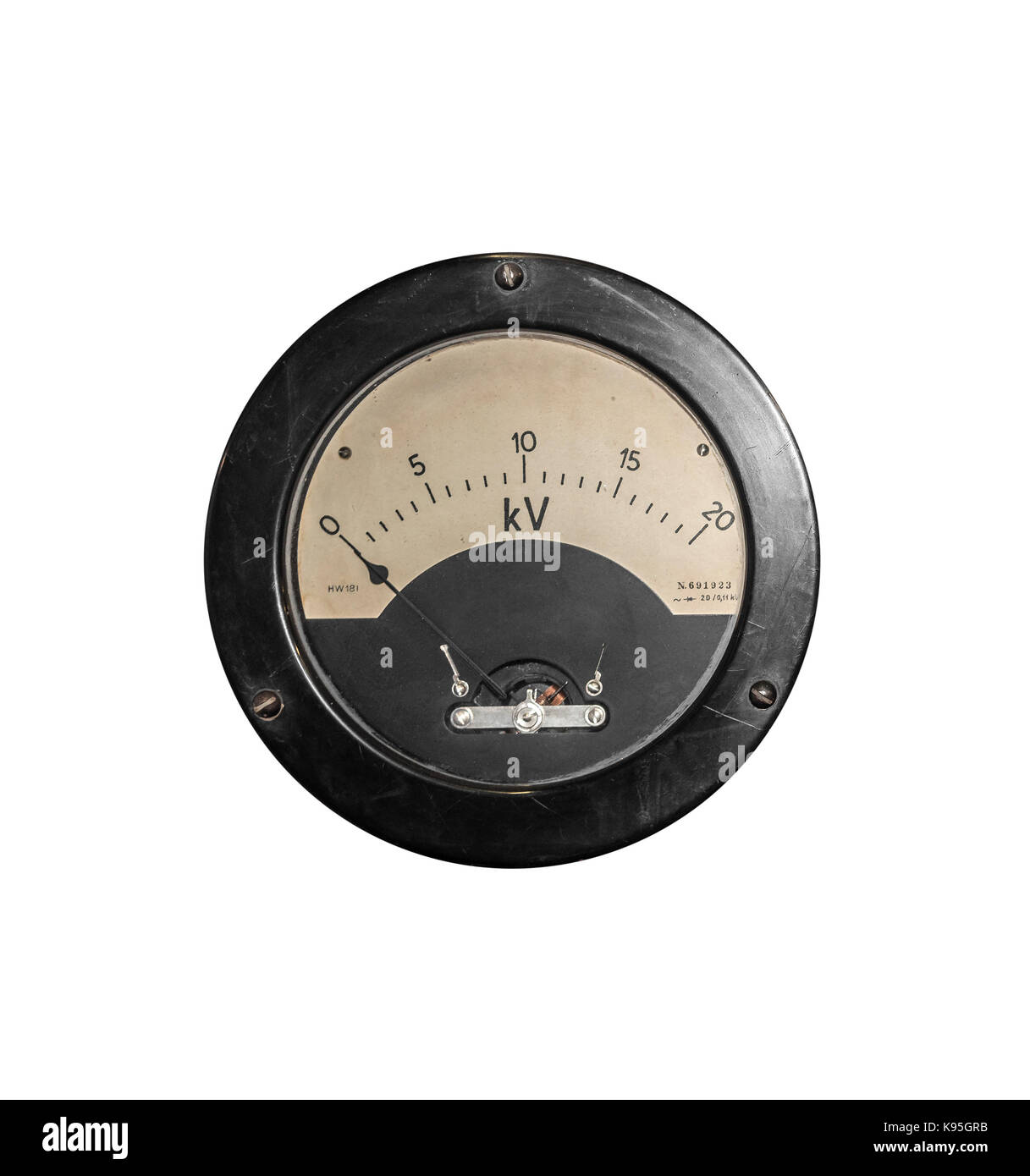 Old sensor voltmeter isolated on white Stock Photo - Alamy