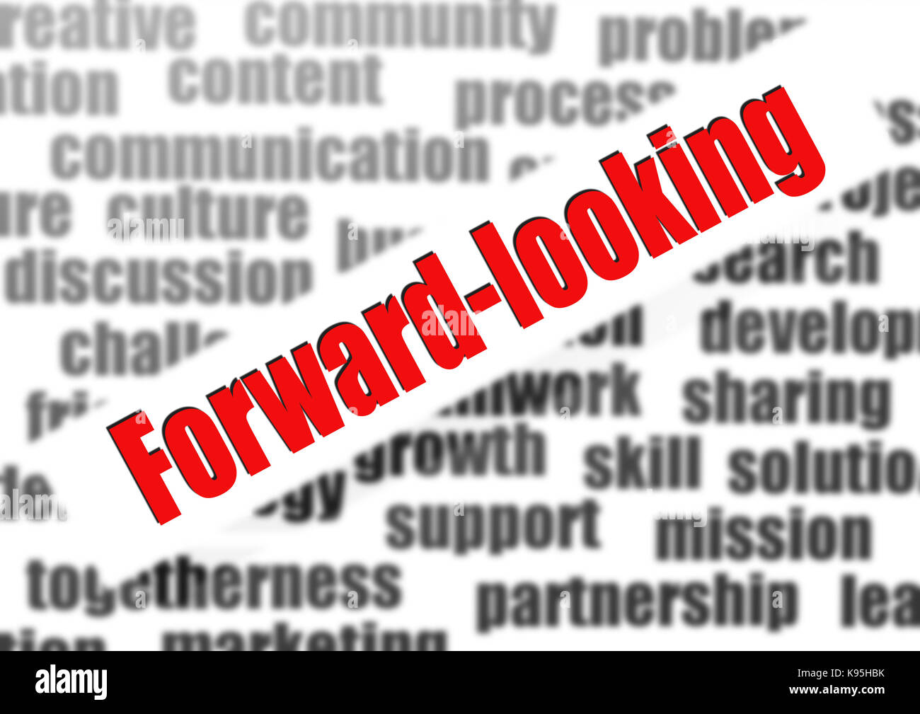 Forward-looking word cloud Stock Photo - Alamy
