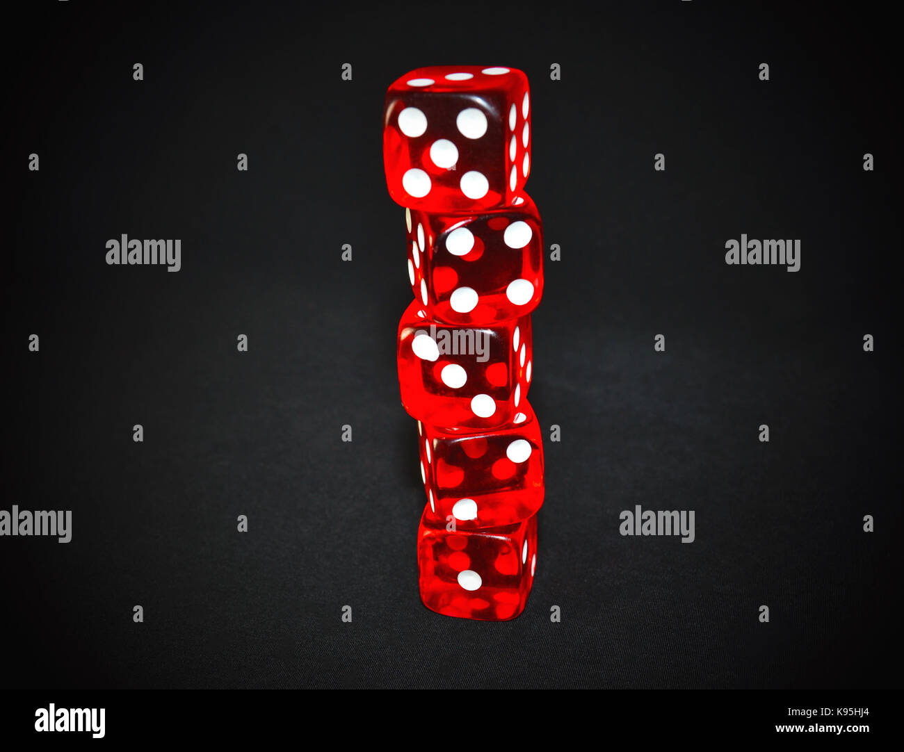 Stacked Red Dice Shifted Horizontal Stock Photo - Alamy