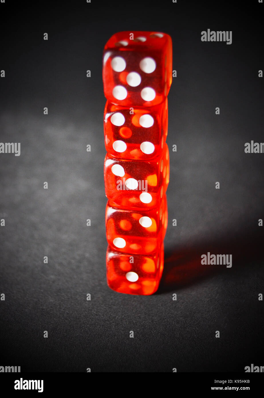 Stacked Red Dice Stock Photo - Alamy