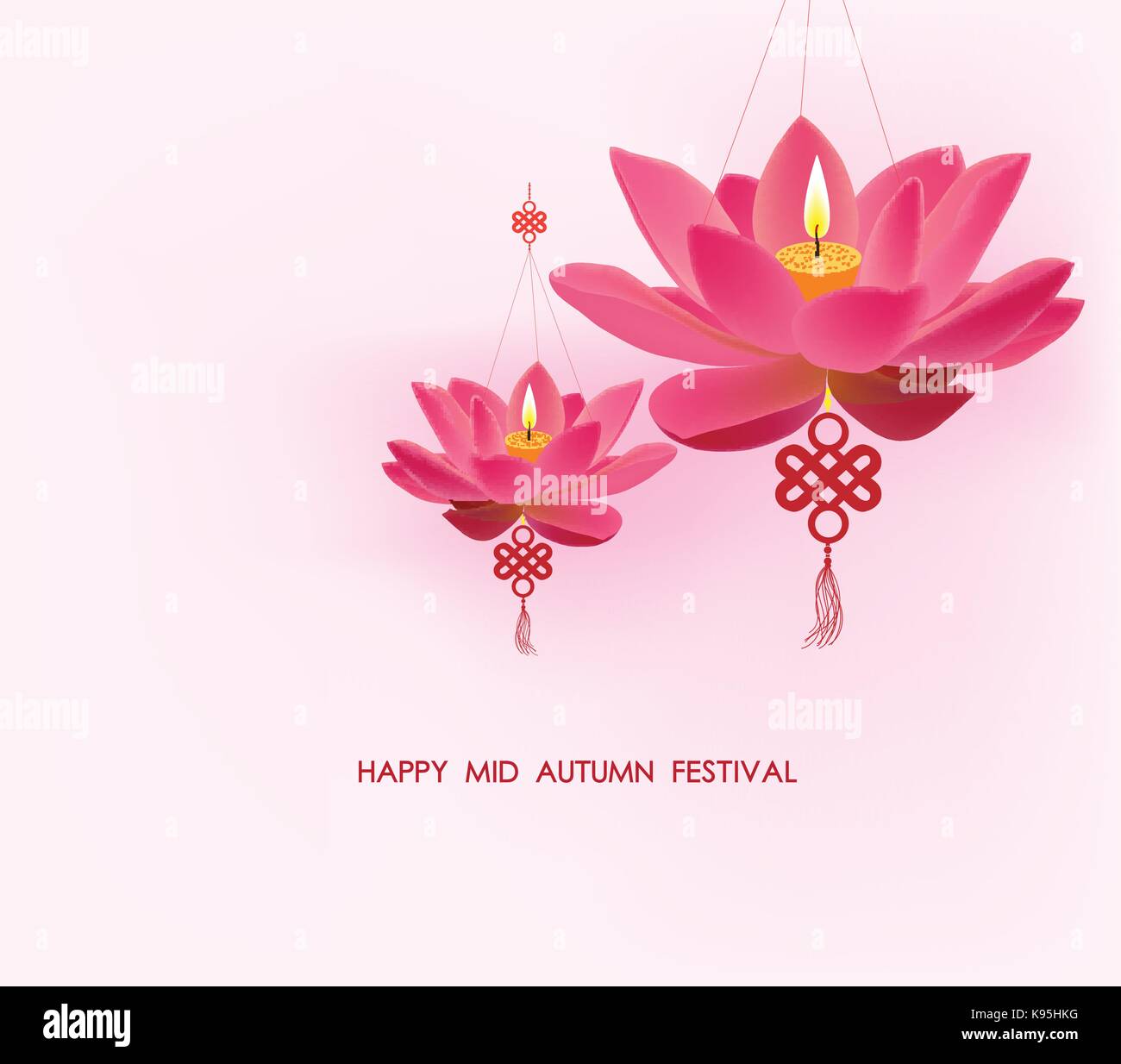 Chinese mid autumn festival background. Lotus lanterns Stock Vector ...