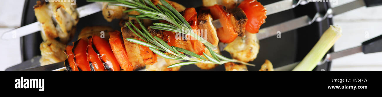 Long horizontal background of vegetables grilled Stock Photo - Alamy