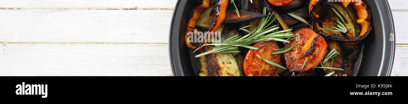 Long horizontal background of vegetables grilled Stock Photo - Alamy