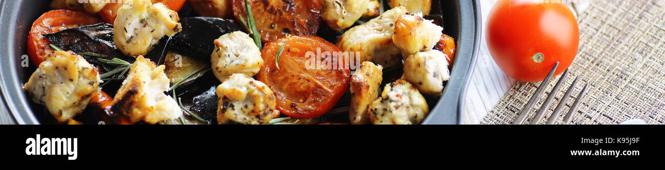 Long horizontal background of vegetables grilled Stock Photo - Alamy