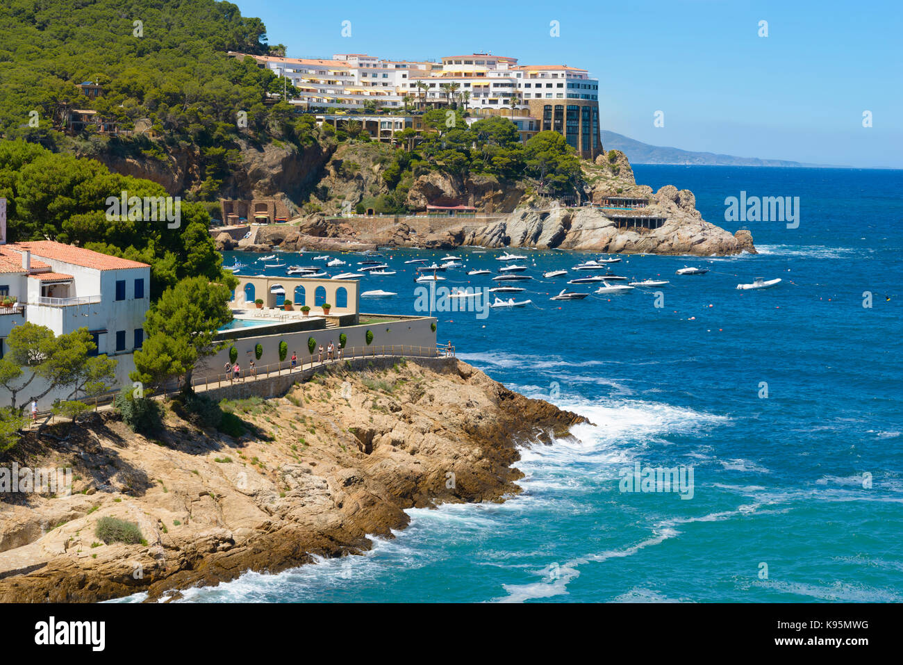 Aerial view of Sa Tuna beach resort Costa Brava Spain Stock Photo - Alamy