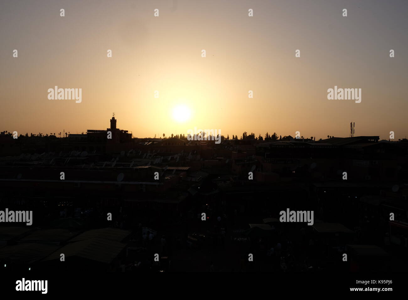 Sunset over the cityscape Marrakech Morocco Stock Photo - Alamy