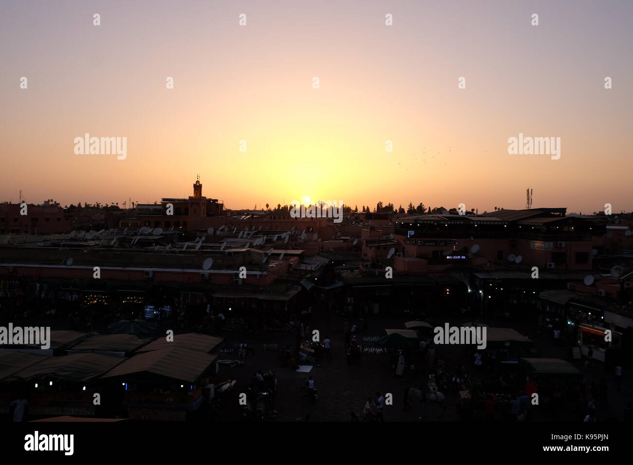Sunset over the cityscape Marrakech Morocco Stock Photo - Alamy