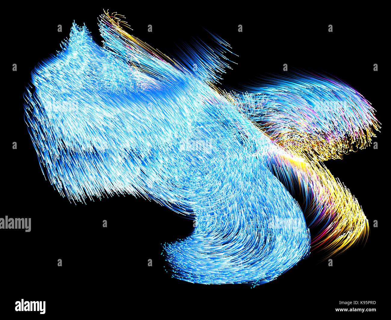 dance of energy particles into dark. 3d illustration Stock Photo - Alamy