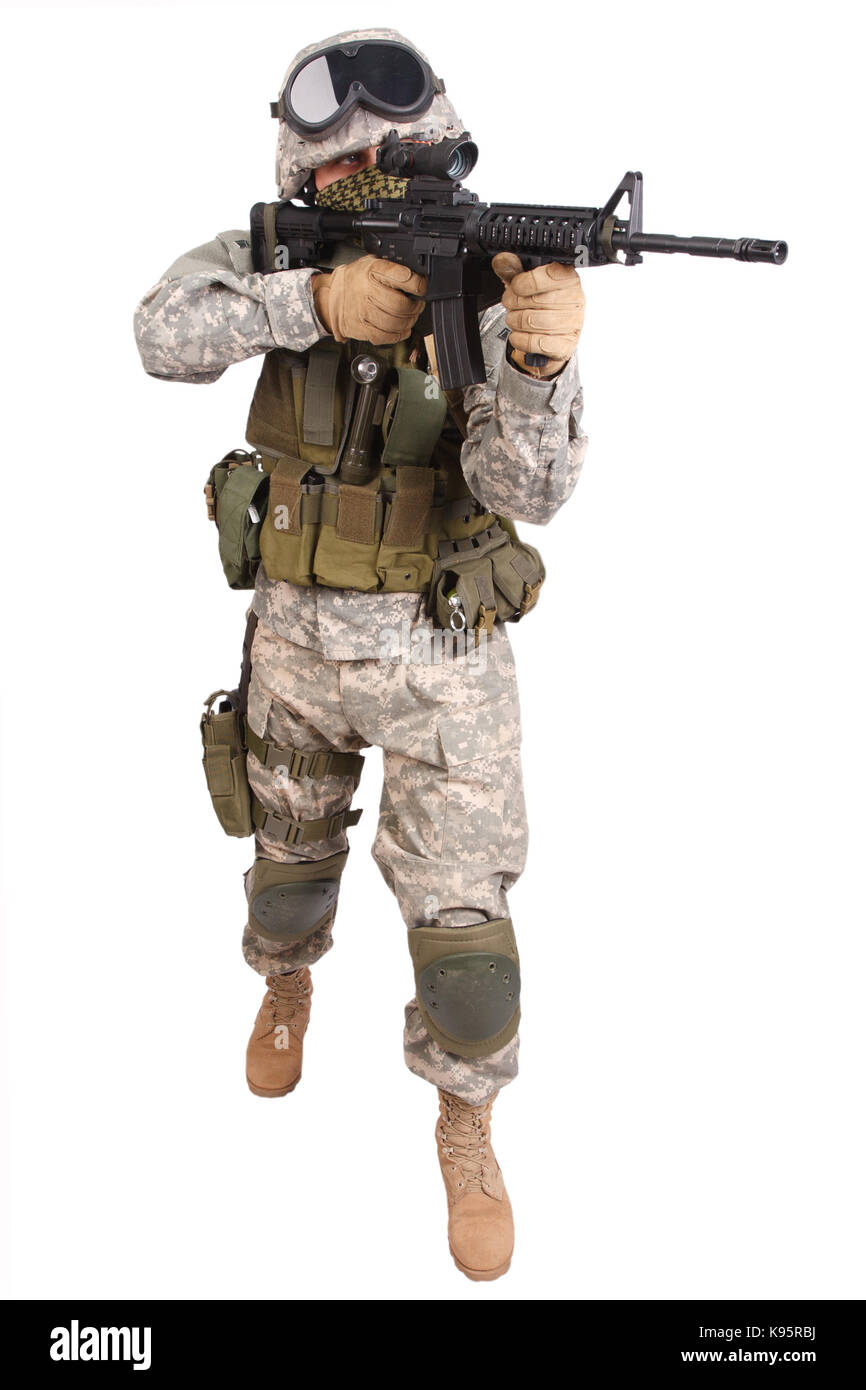 US soldier on white background Stock Photo - Alamy