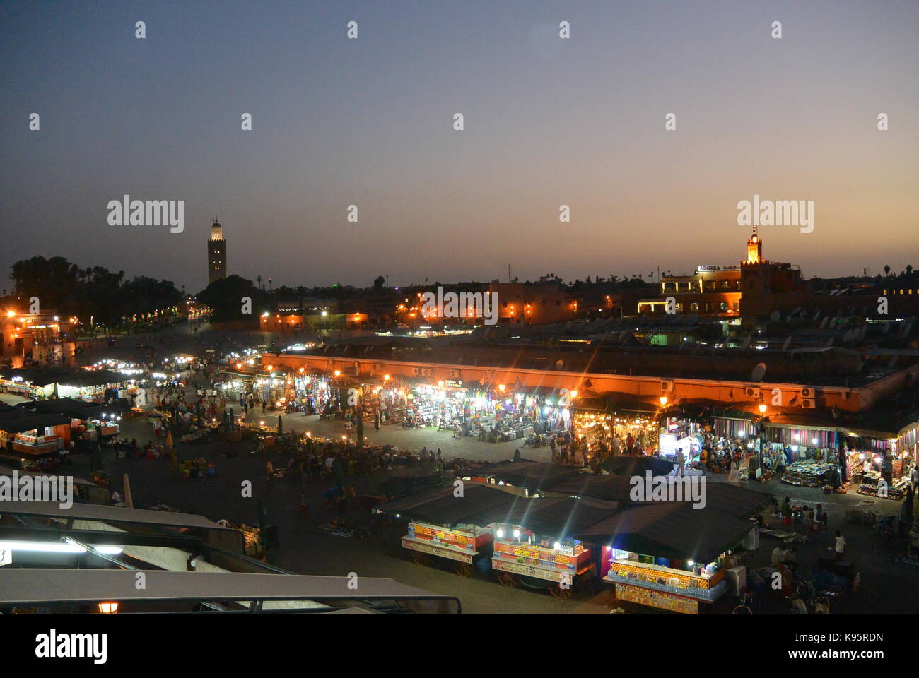 View of souks and stalls in Marrakech Morocco at night Stock Photo - Alamy