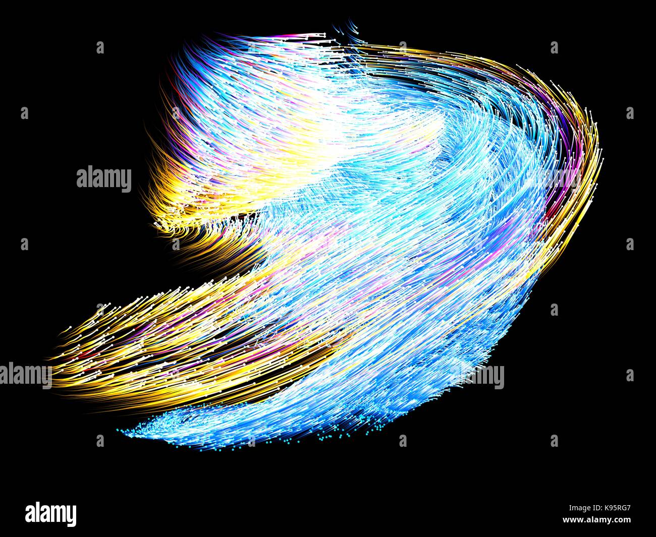 dance of energy particles into dark. 3d illustration Stock Photo - Alamy