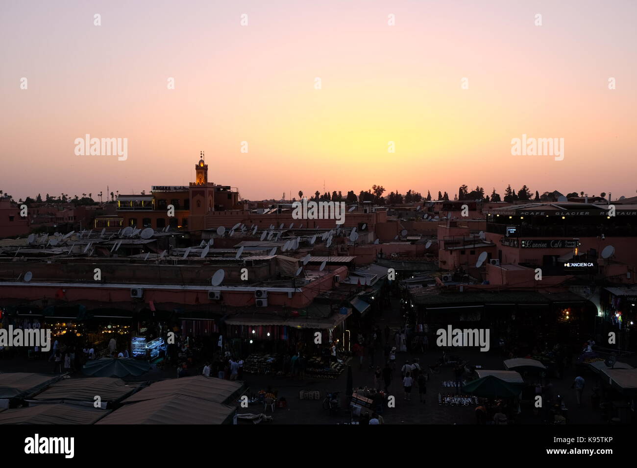 Sunset over the cityscape Marrakech Morocco Stock Photo - Alamy