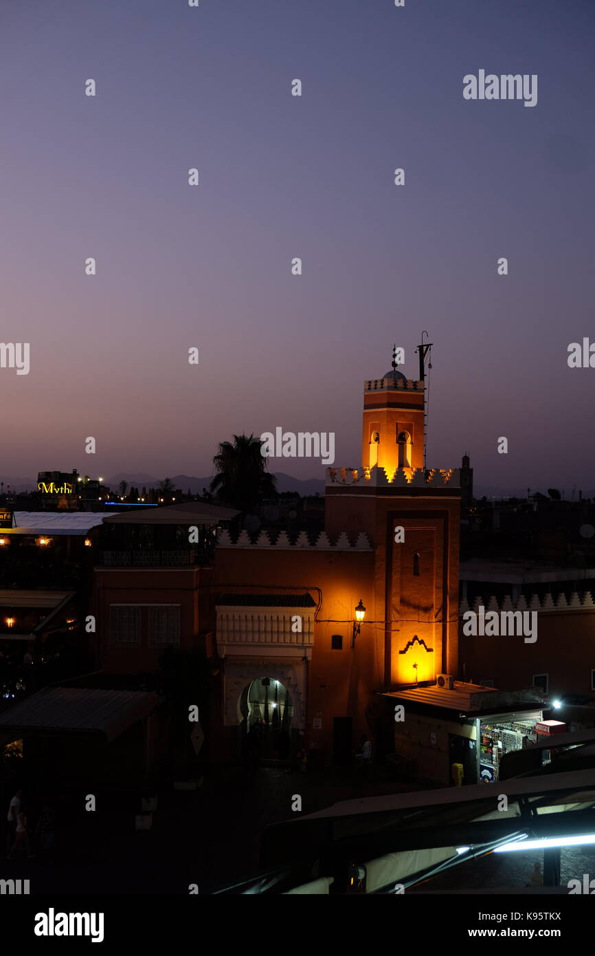 Sunset over the cityscape Marrakech Morocco Stock Photo - Alamy