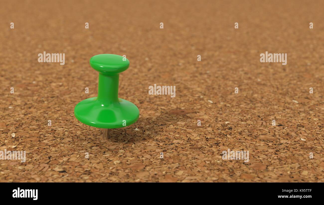 simple cork pinboard and pin, 3d illustration Stock Photo - Alamy