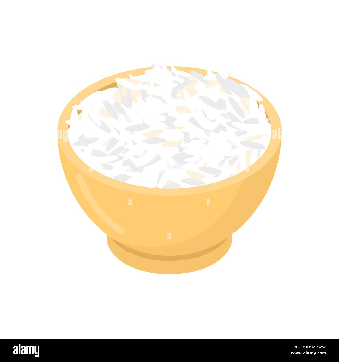 Basmati rice in wooden bowl isolated. Groats in wood dish. Grain on ...