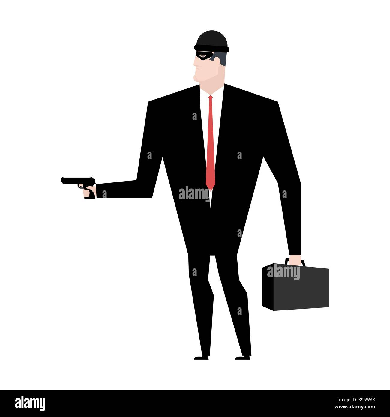 Businessman robber. Business robbery. Boss criminal. Vector ...