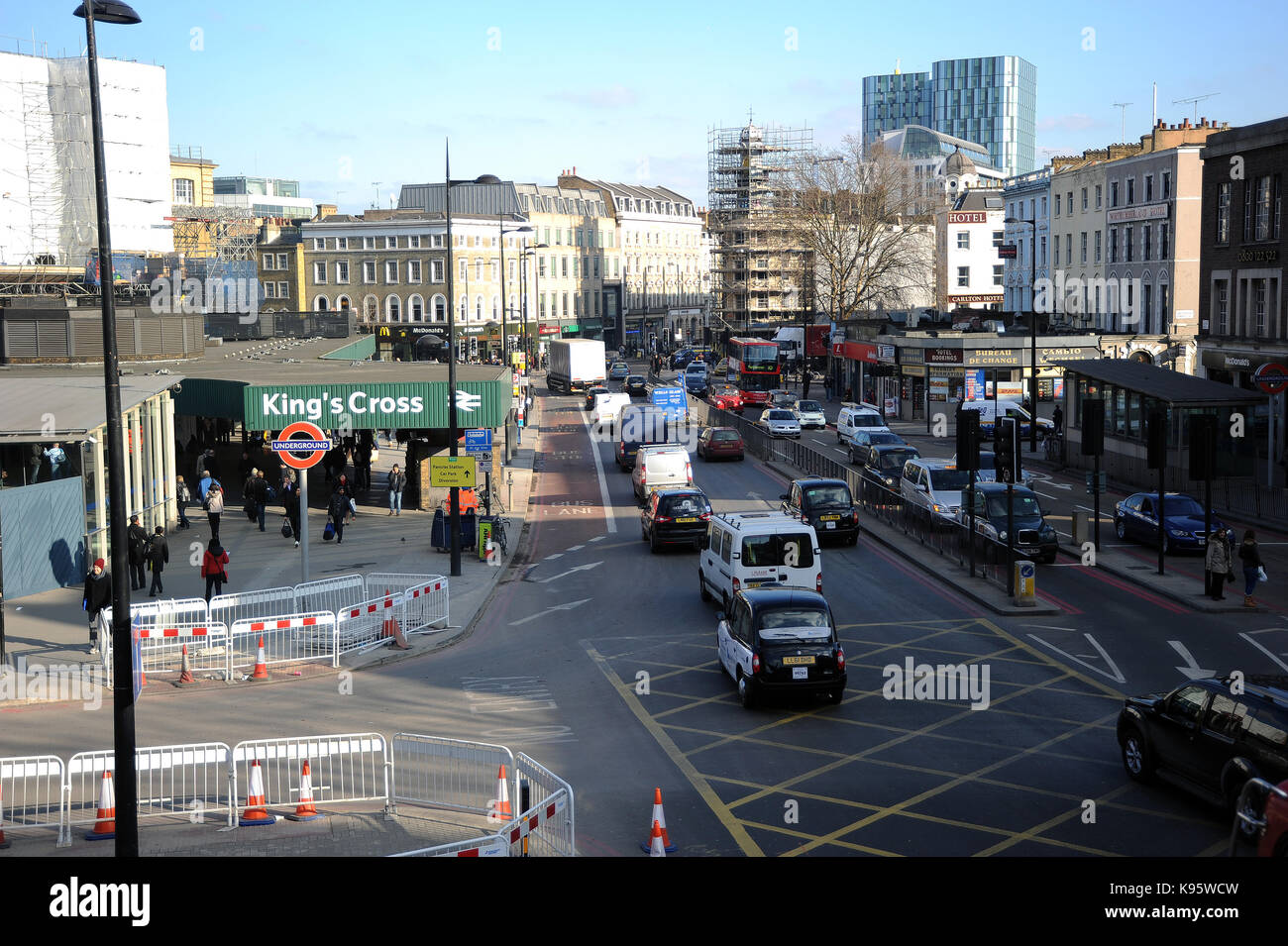 Euston Road and King's Cross Station see from St. Pancras station ...