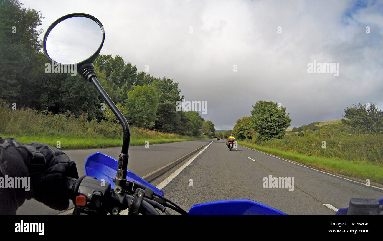 GoPro View from a motorcycle as its riding along a British country road ...