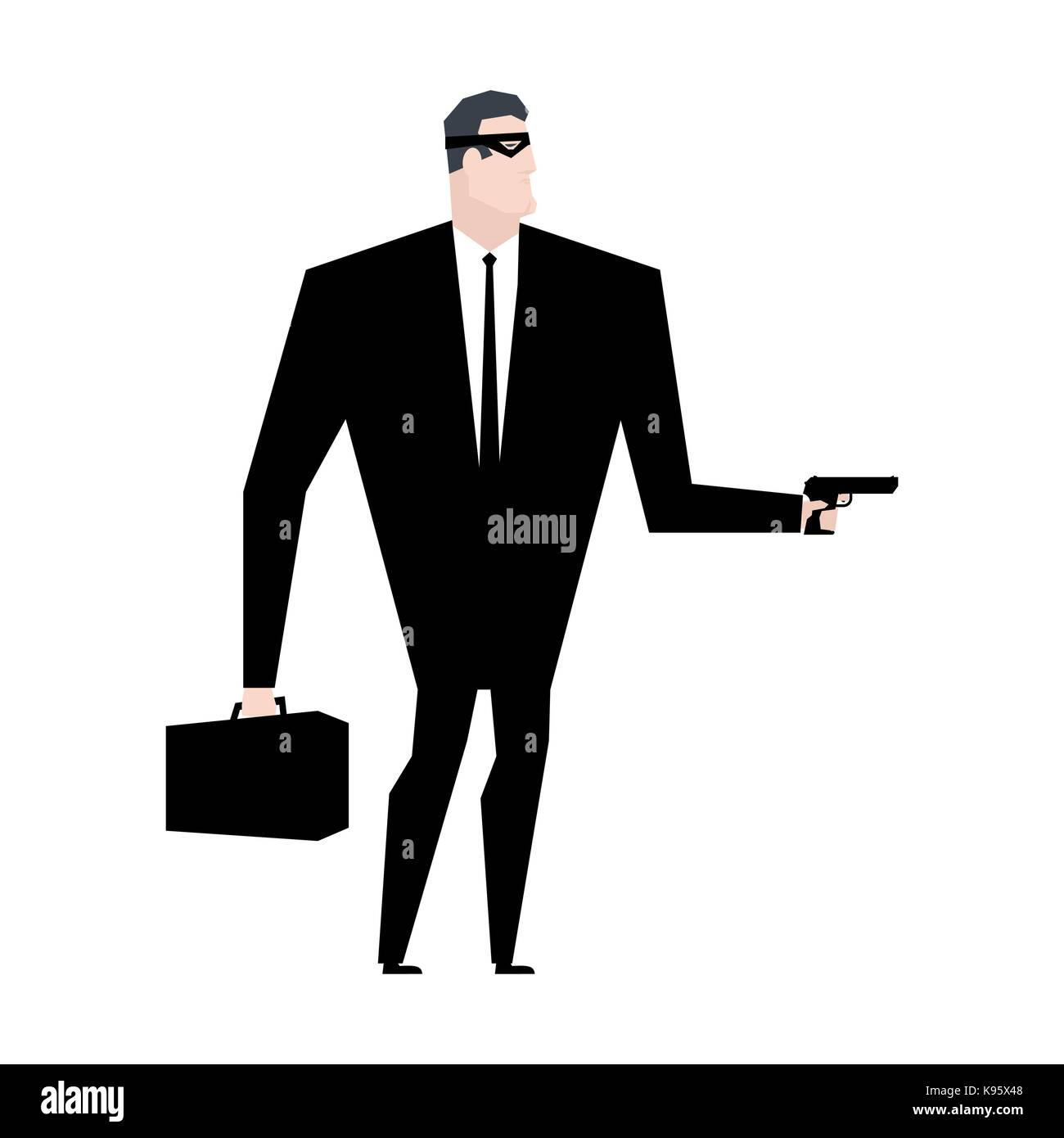 Businessman robber. Business robbery. Boss criminal. Vector ...