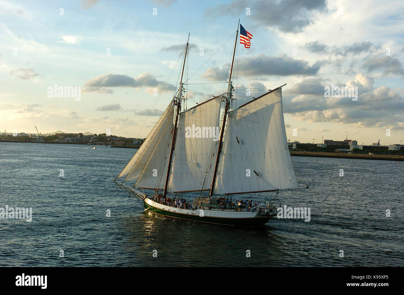 The Liberty Clipper a tour boat, shown returning to port. Entering ...