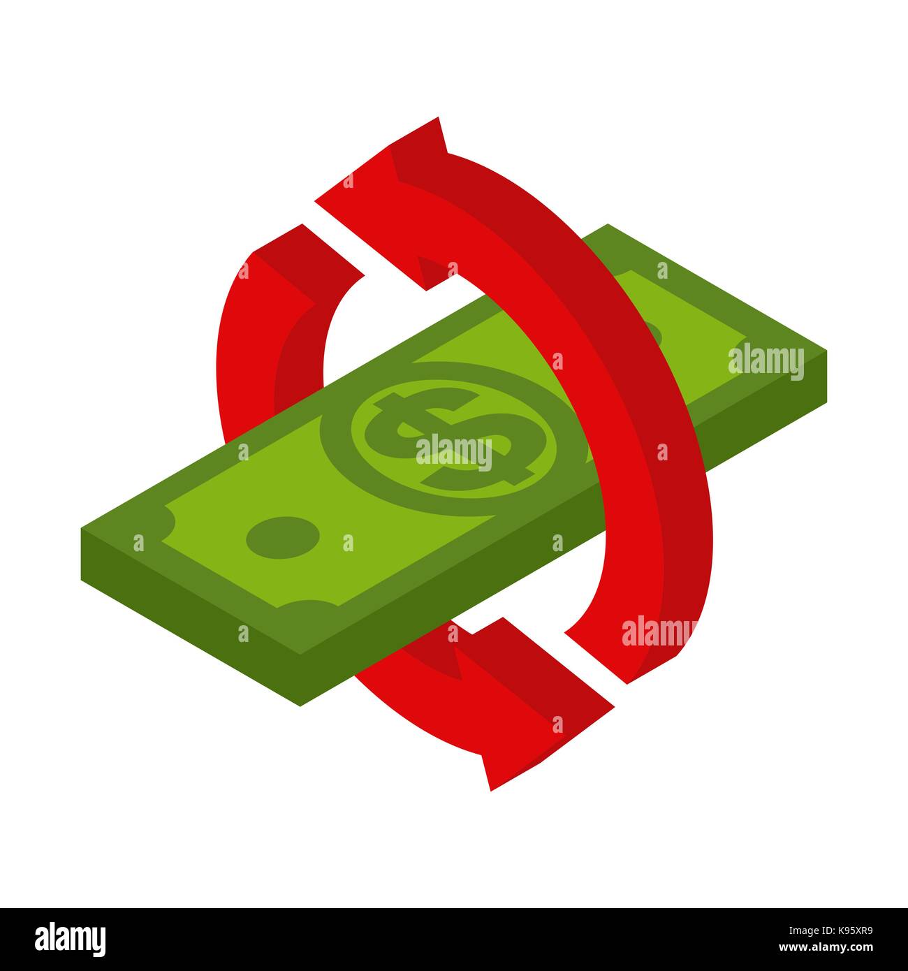 Cash back icon. Symbol is return of Money. Sign of a refund of dollars ...