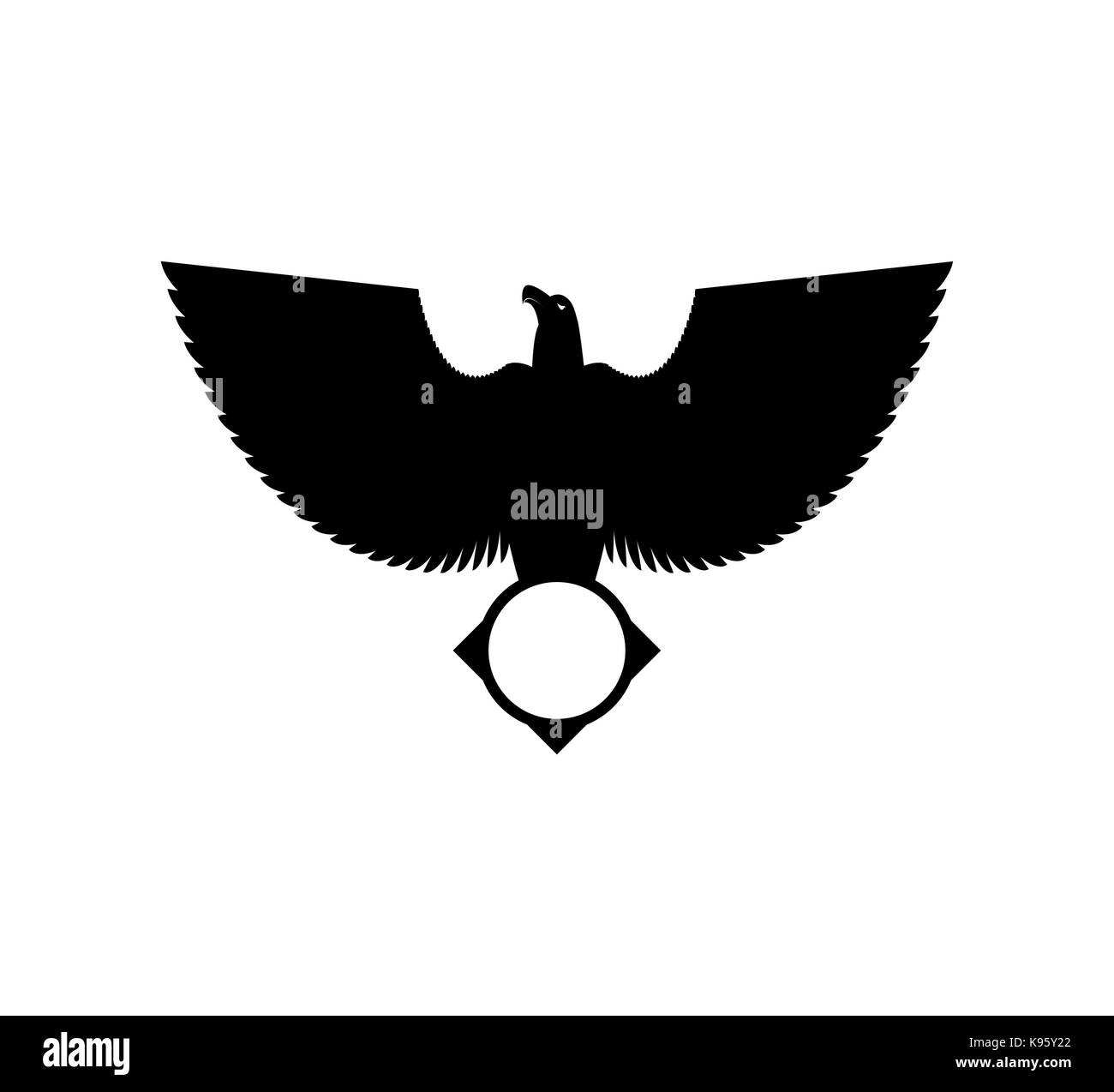 Eagle and circle emblem template. Hawk symbol. Vector illustration ...