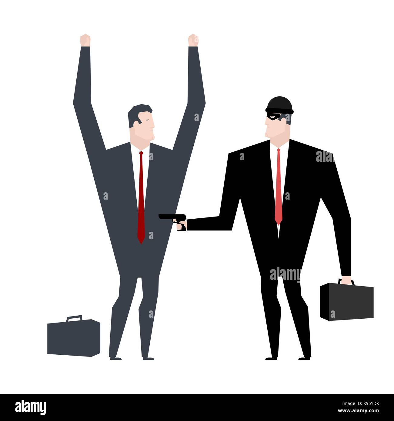 Businessman robber. Business robbery. Boss criminal. Vector ...