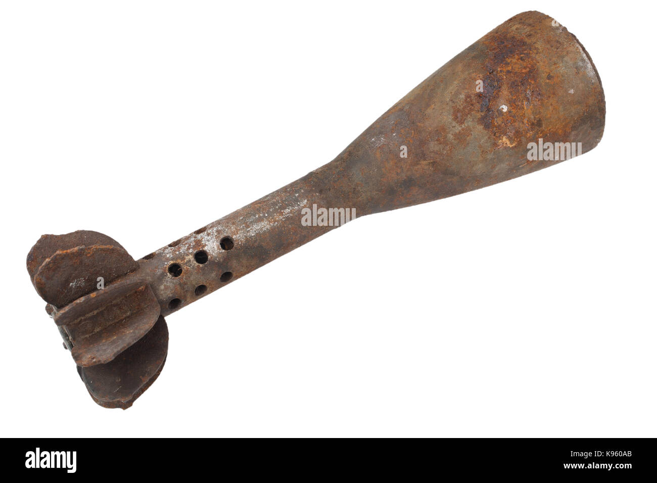 fragment of mortar bomb isolated Stock Photo - Alamy