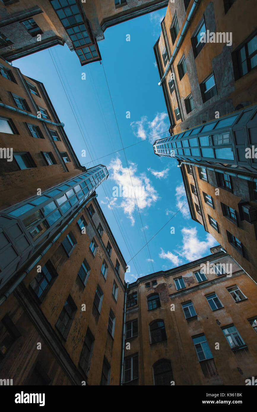 Yards (court) structure shapes in Saint Petersburg, Russia Stock Photo ...