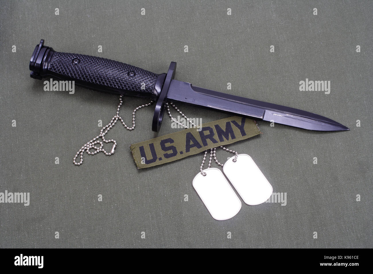 bayonet on US ARMY uniform background Stock Photo - Alamy