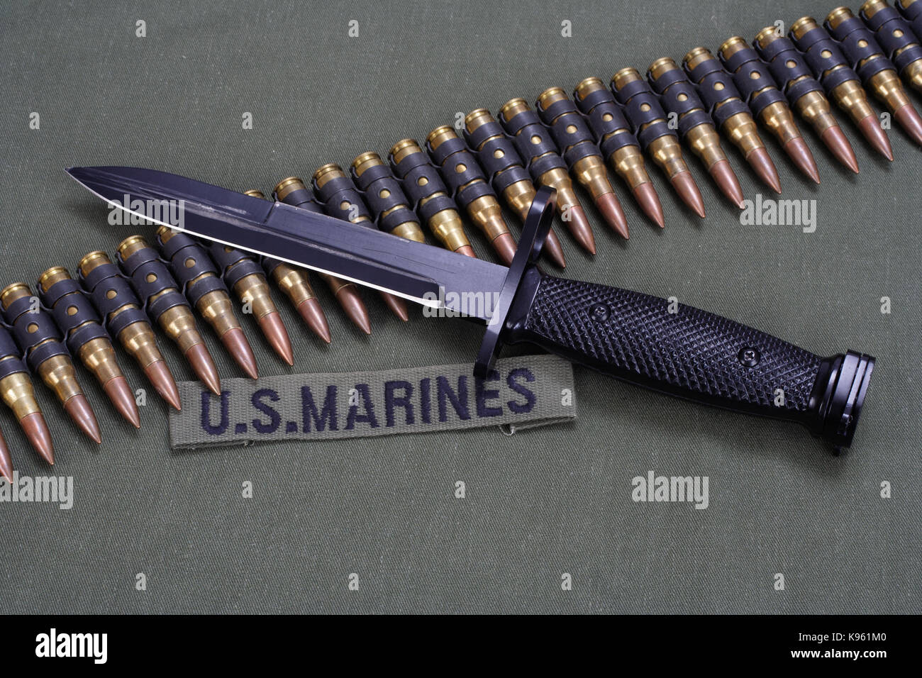 bayonet on US MARINES uniform background Stock Photo - Alamy