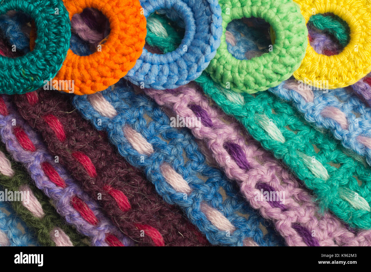 Handmade knitting wool texture background closeup needlework Stock ...
