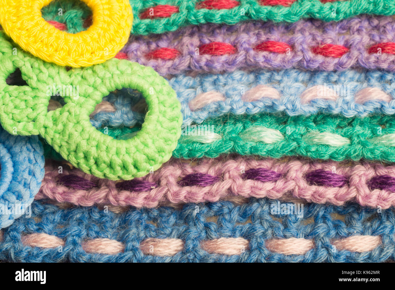 Handmade knitting wool texture background closeup needlework Stock ...