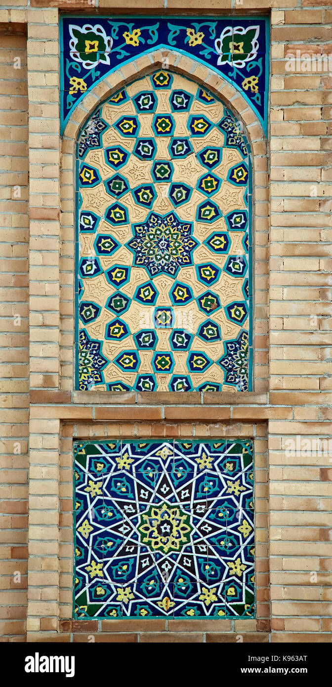 Old Eastern mosaic on the wall of a mosque, Uzbekistan Stock Photo - Alamy