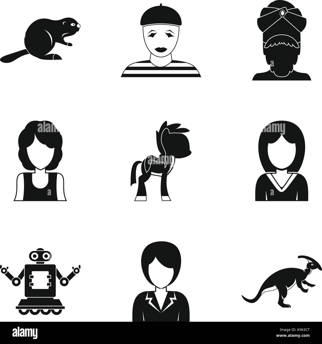 Actor icons set, simple style Stock Vector Image & Art - Alamy