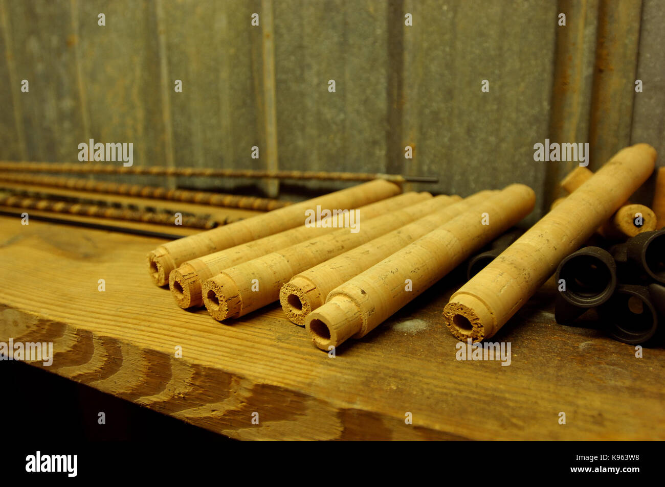 The craft and detailed steps of building custom fishing rods Stock ...