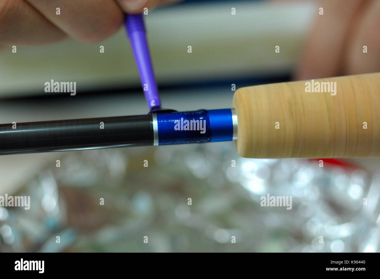 The craft and detailed steps of building custom fishing rods Stock ...