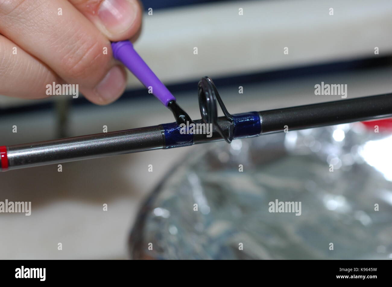 The craft and detailed steps of building custom fishing rods Stock ...