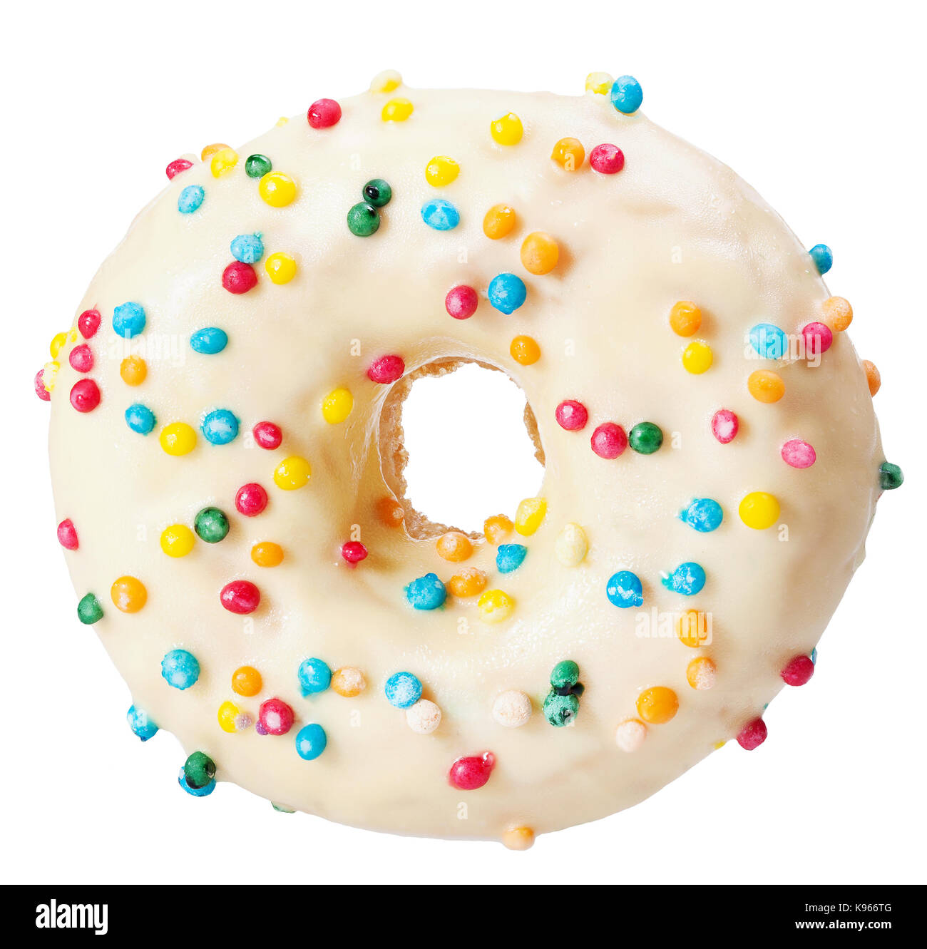 Donut with colorful sprinkles isolated on white background Stock Photo ...