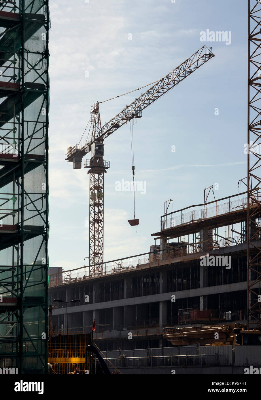 Crane on building site Stock Photo - Alamy