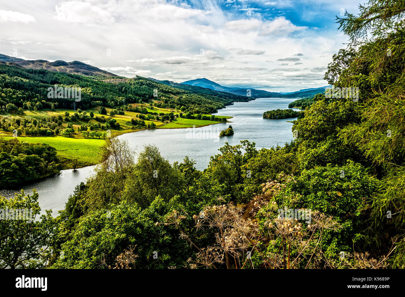 The magnificent vista along the long narrow Loch Tummel towards the ...