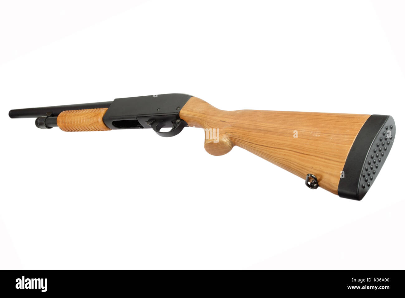 pump action shotgun isolated on white Stock Photo - Alamy