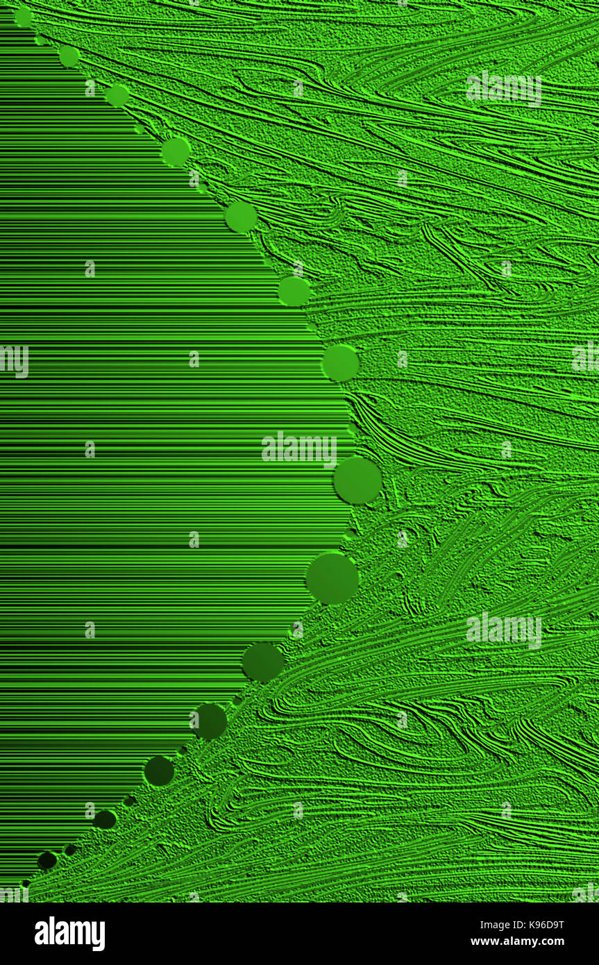 Two textured patterns of swirls and lines meet in the middle of a ...