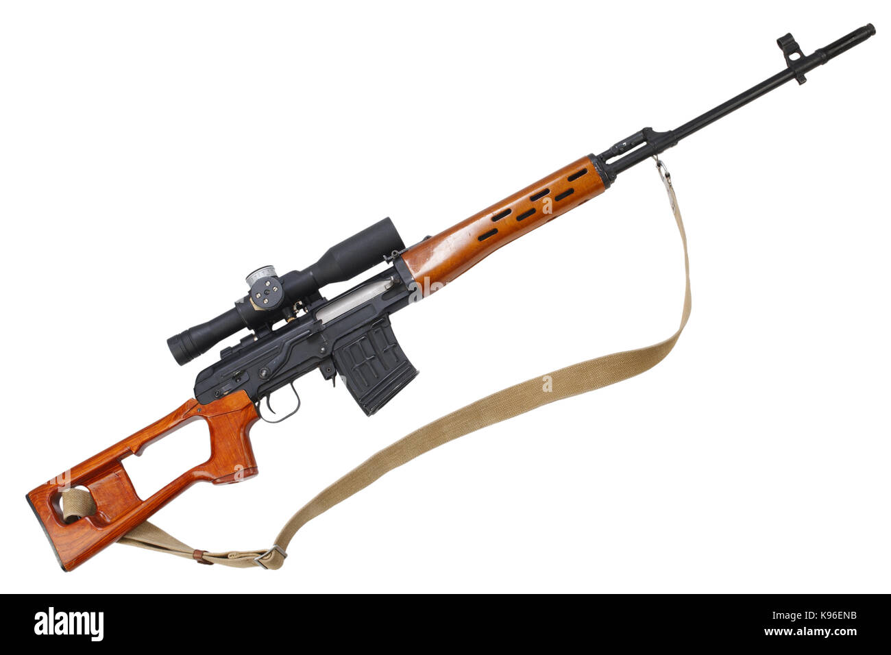 SVD sniper rifle isolated Stock Photo - Alamy