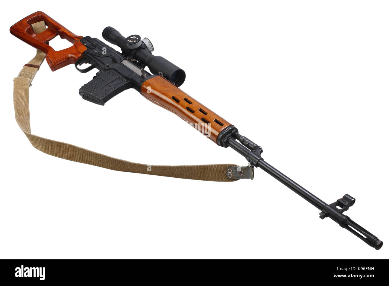SVD sniper rifle isolated Stock Photo - Alamy