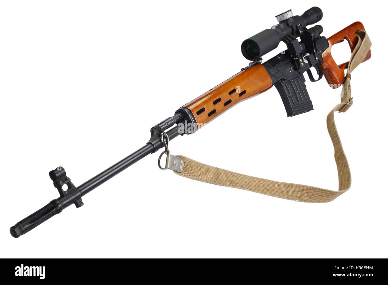 SVD sniper rifle isolated Stock Photo - Alamy
