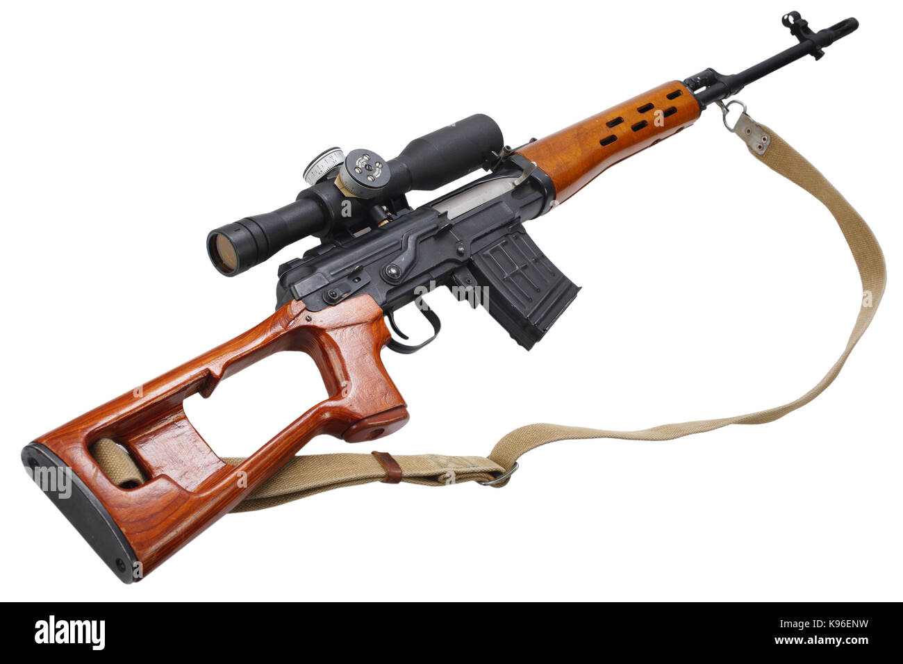 SVD sniper rifle isolated Stock Photo - Alamy