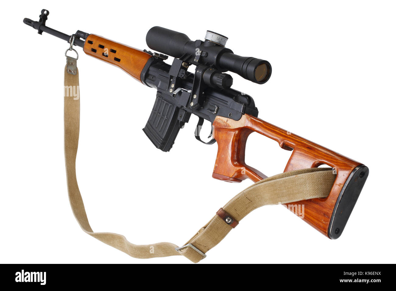SVD sniper rifle isolated Stock Photo - Alamy